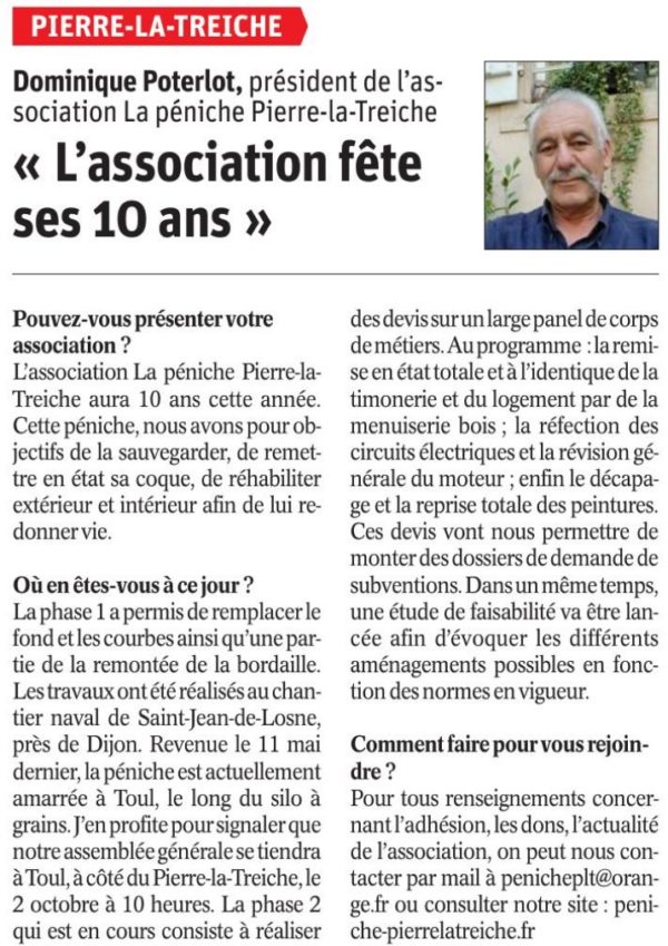L’Est Républicain du 17 septembre 2021 : les 10 ans de l’association ... L’Est Républicain du 17 septembre 2021 : les 10 ans de l’association ...
